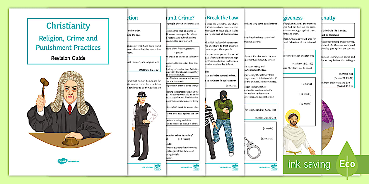 Editable Religion, Crime and Punishment (Christianity) Revision Booklet