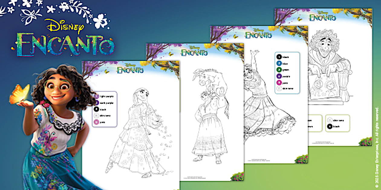 👉 Encanto Colour By Number Pack | Disney | EYFS - KS1