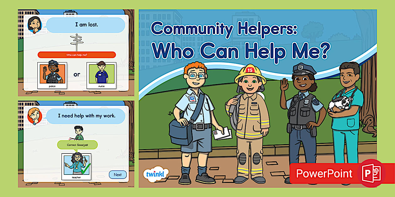Community Helpers: Who Can Help Me? PowerPoint for K-2nd Grade