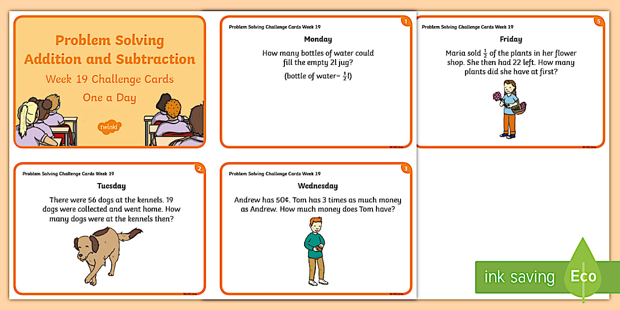 Week 19 - Version 2 - Problem Solving - One a day - Challenge Cards
