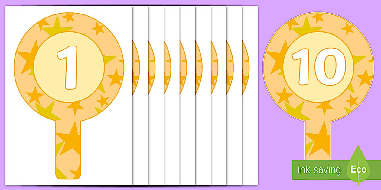 Editable Dance Competition Score Paddles Cut-Outs - Twinkl
