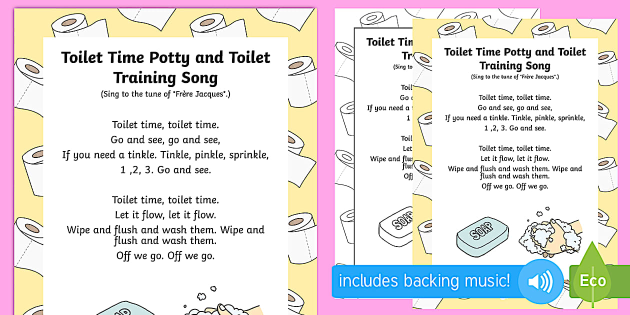 Black and White Toilet Time Potty and Toilet Training Song