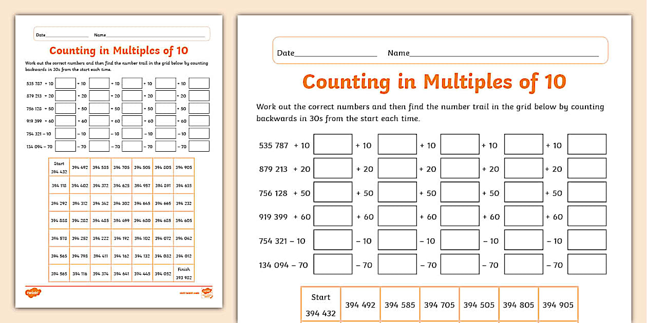 Higher Ability Counting in Multiples of 10 from any Number Differentiated
