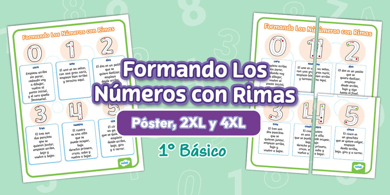 Póster | Formación de Números con Rima | Matemáticas