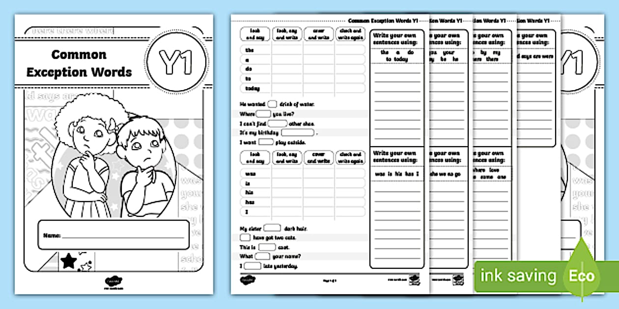 Activity Book | Year 1 Common Exception Words Activities