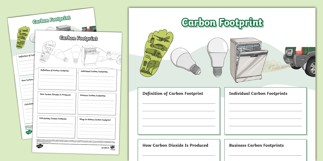 Carbon Footprint Fact File Template (teacher made) - Twinkl