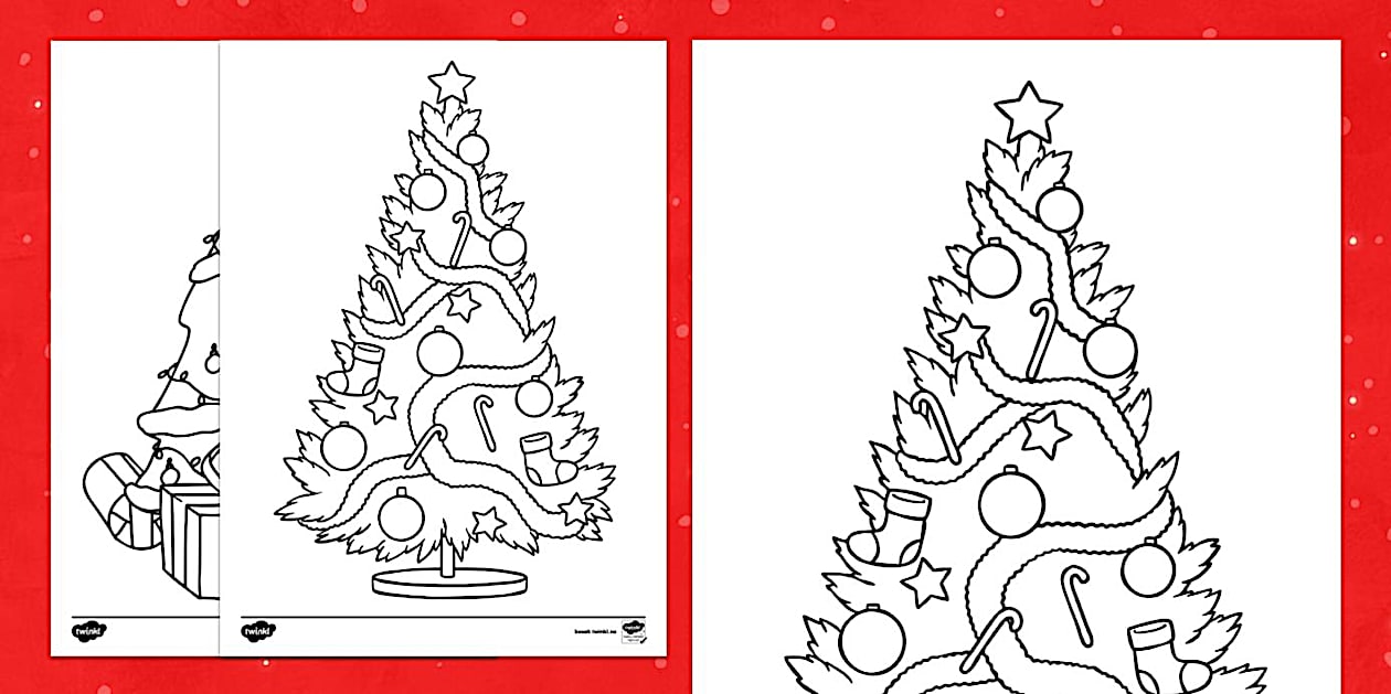 Fargelegg juletre - Juletre fargeleggingssider