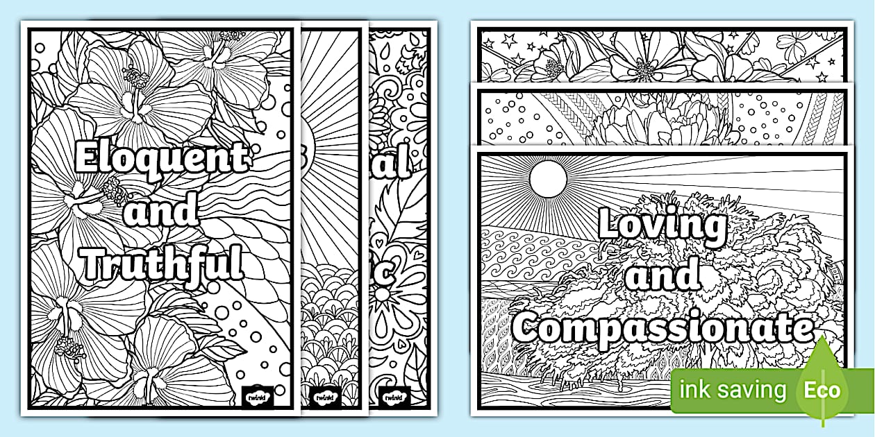 Catholic Values and Virtues Mindfulness Colouring Pages
