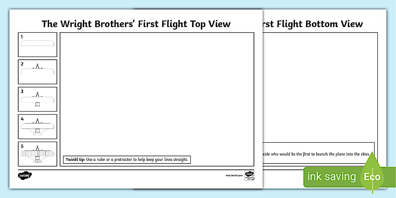 How to Draw the Wright Brothers Plane Step by Step | Twinkl