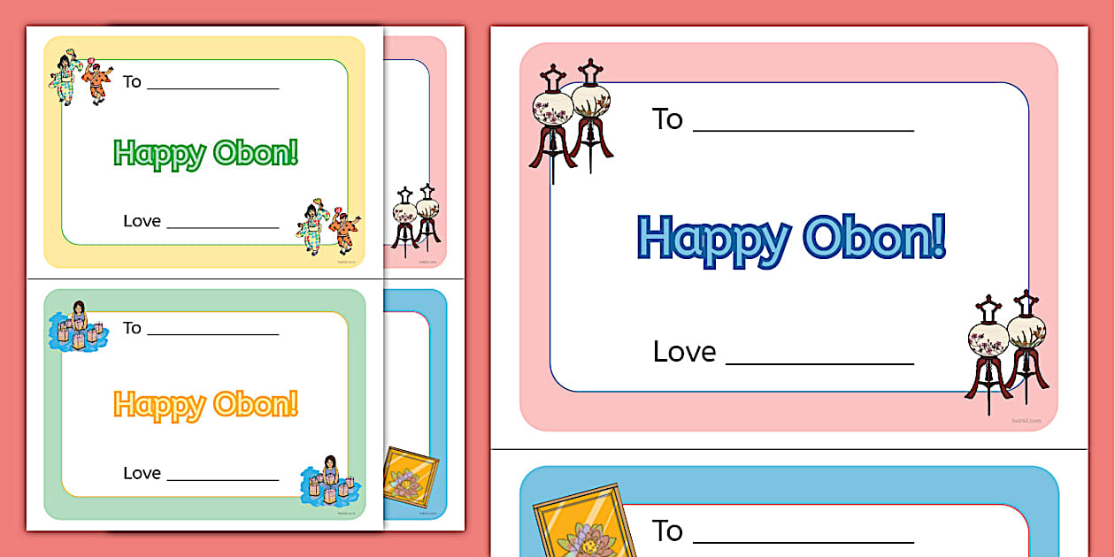 Happy Obon Card Inserts (teacher made) - Twinkl