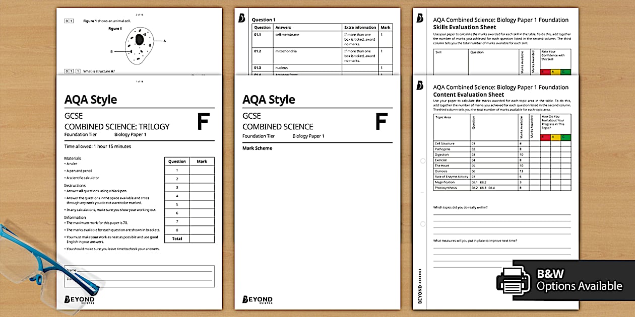 AQA GCSE Combined Science Past Papers: Biology Paper 1 Foundation