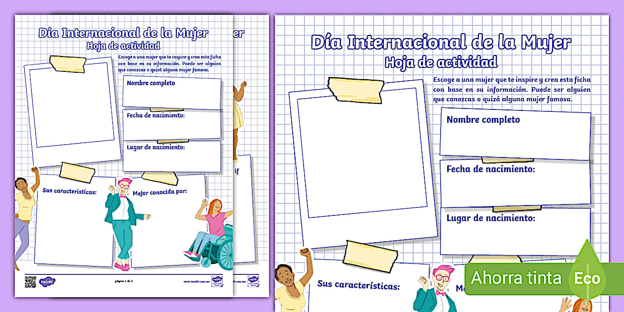 Hoja de actividad: Información sobre una mujer increíble
