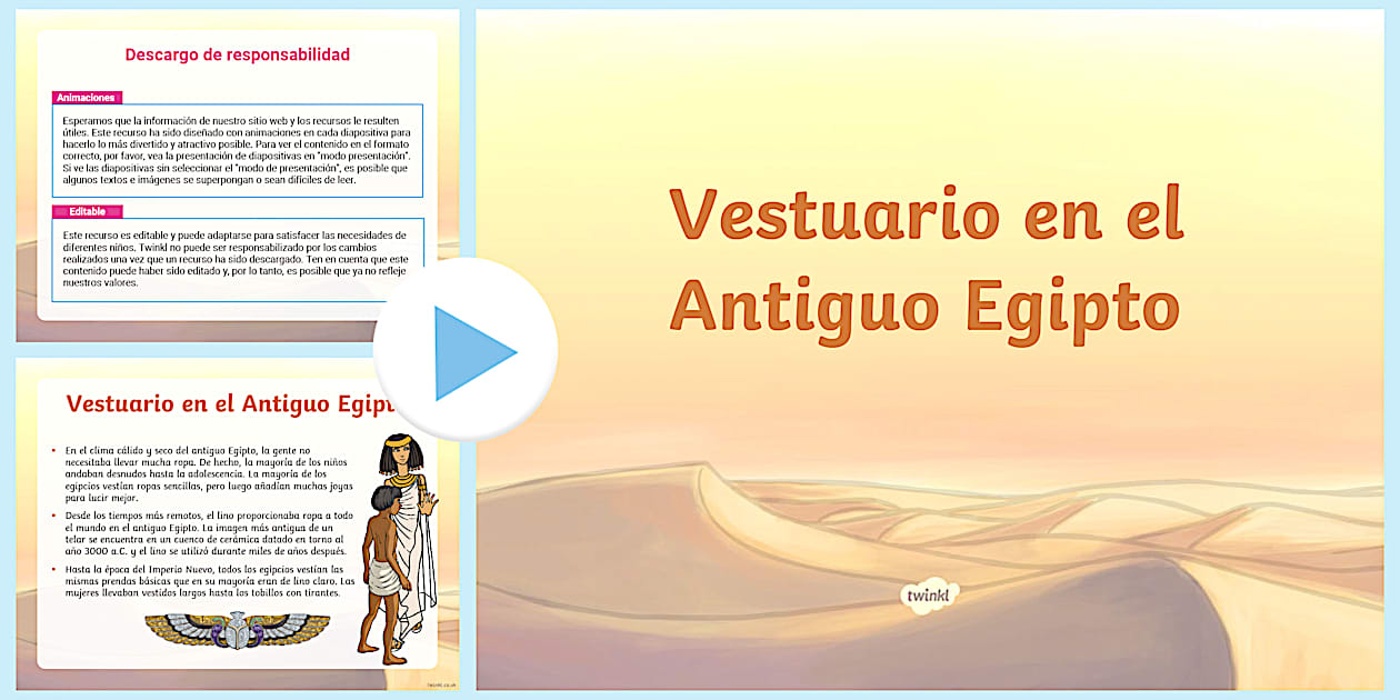 PowerPoint | Vestimenta | Antiguo Egipto | Artes Visuales