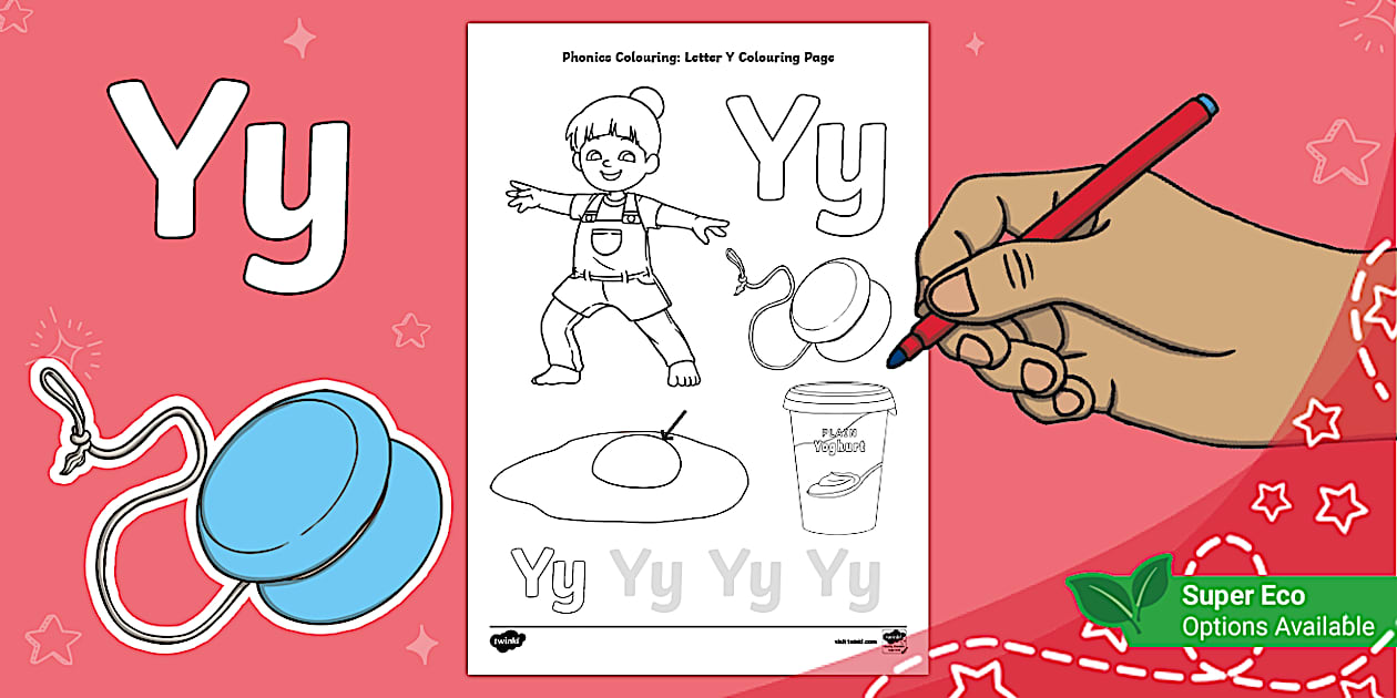 Letter Y Phonics Colouring Sheet | Parents Resource - Twinkl