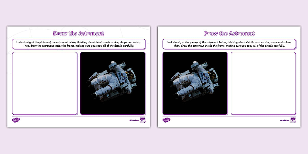 Draw the Astronaut Worksheet - Twinkl Art