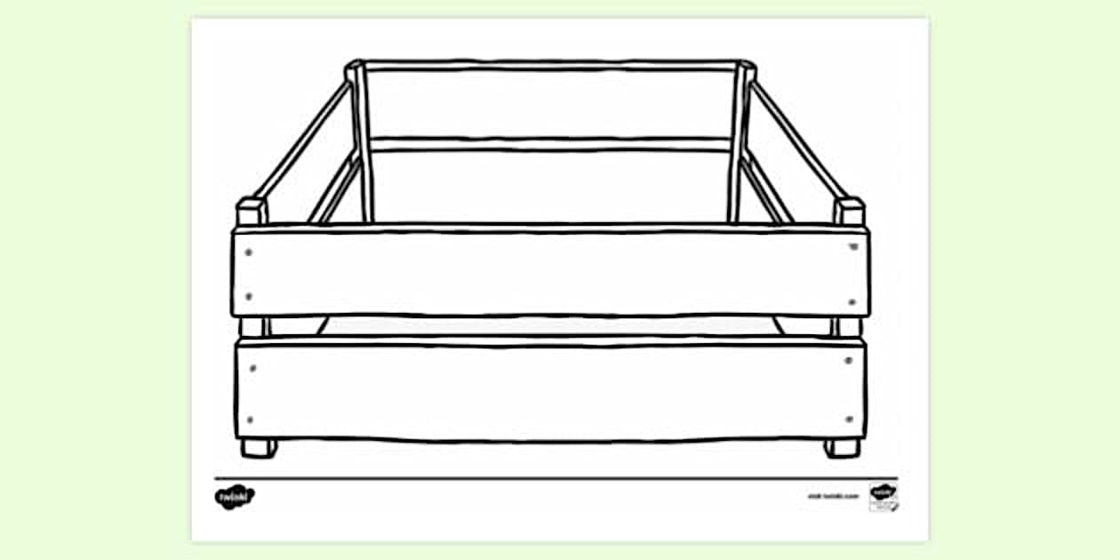 Vegetable Crate Box Colouring Sheet - KS1 - Twinkl Resource