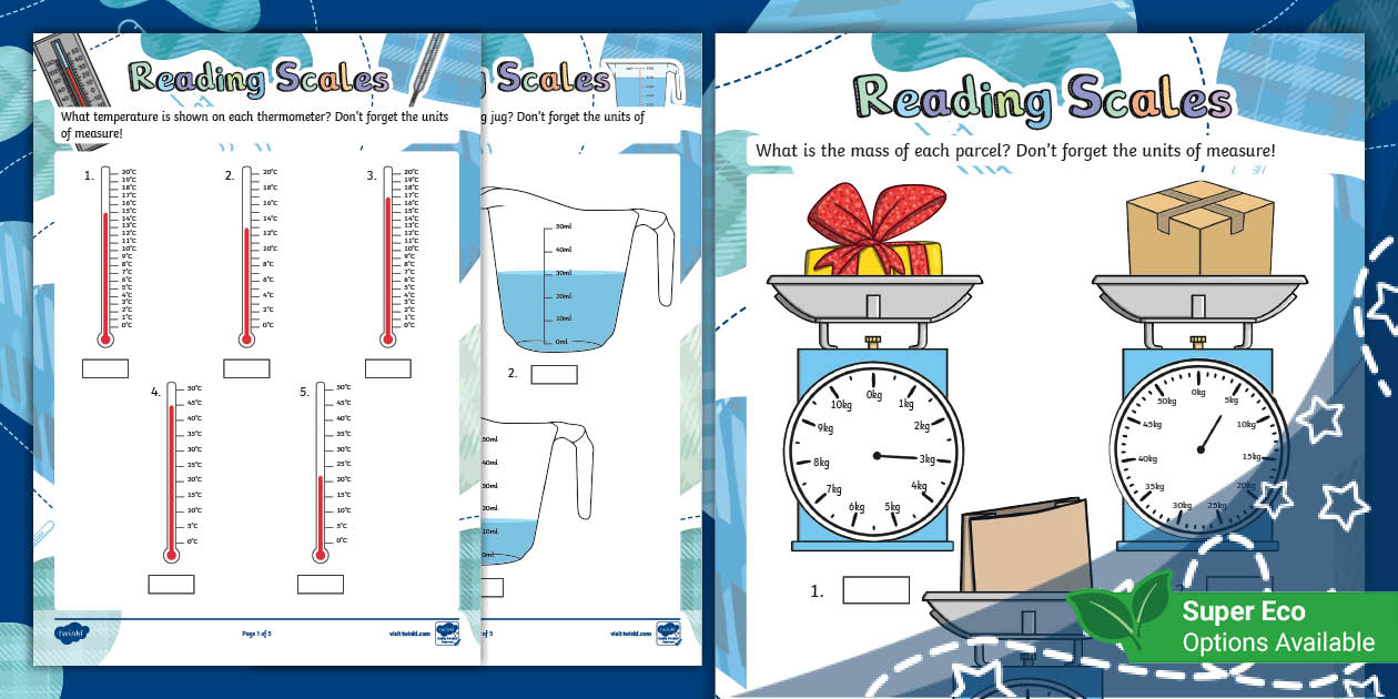Maths Reading Scales Activity Sheet (Ages 6 - 7) - Twinkl