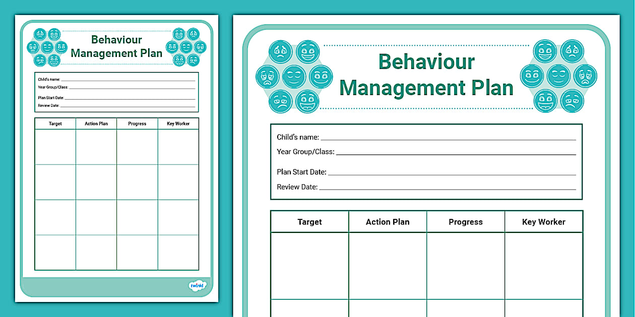 Editable Behaviour Management Plan - Twinkl - KS1 - Twinkl