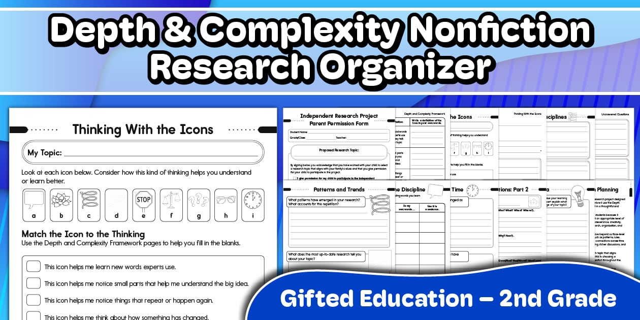 Depth and Complexity Nonfiction Research Organizer