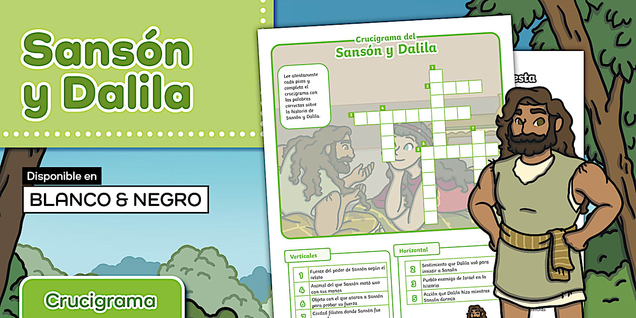 Crucigrama: Sansón y Dalila | Twinkl