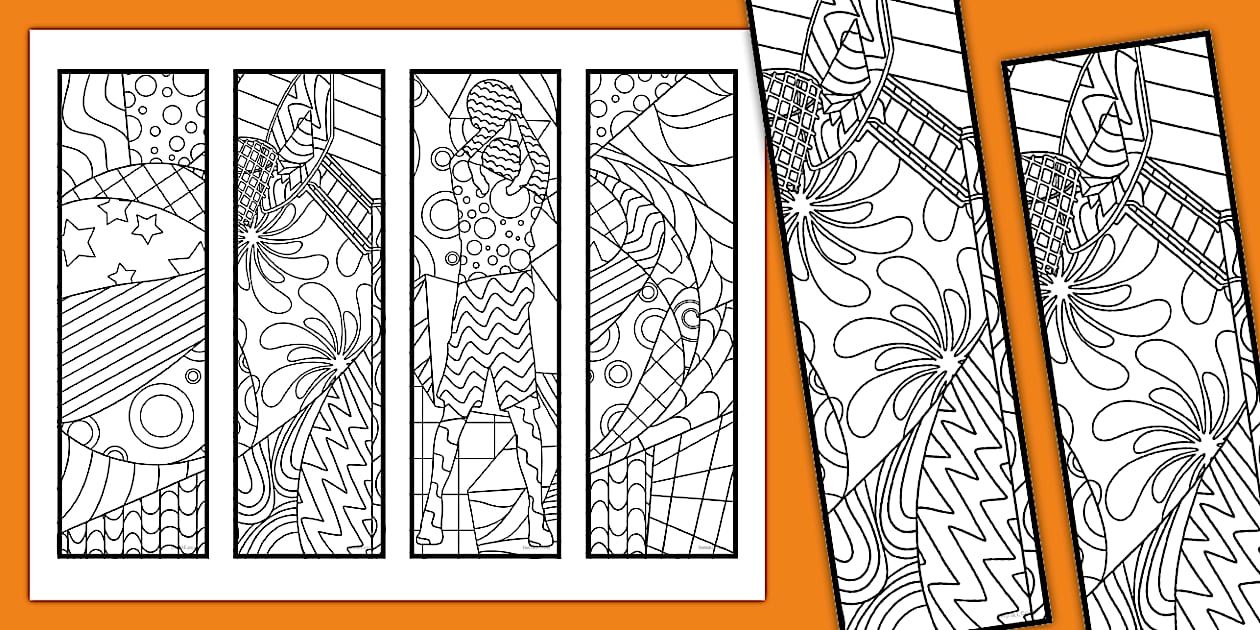 Pop Art Basketball Coloring Bookmarks (Teacher-Made)