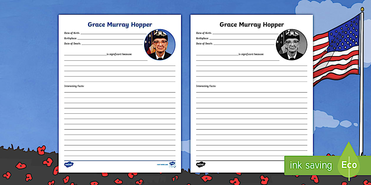 Facts about Grace Hopper Activity Sheet | Twinkl USA
