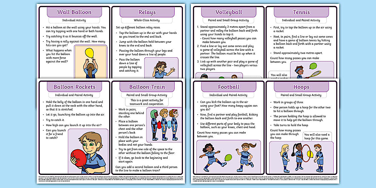 Balloon Games and Activities - KS1 PE Movement with Balloons