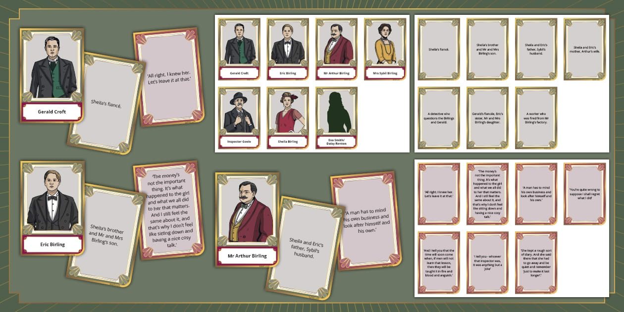 EAL An Inspector Calls Character Flashcards - Twinkl