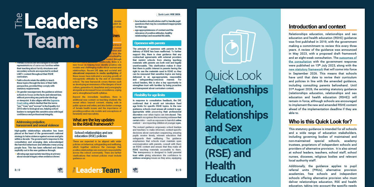 Relationships Sex Health Education Guidance 2026 - Twinkl