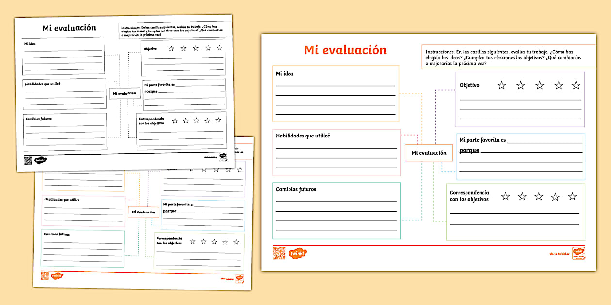 Mapa mental de evaluación (creat de profesori) - Twinkl