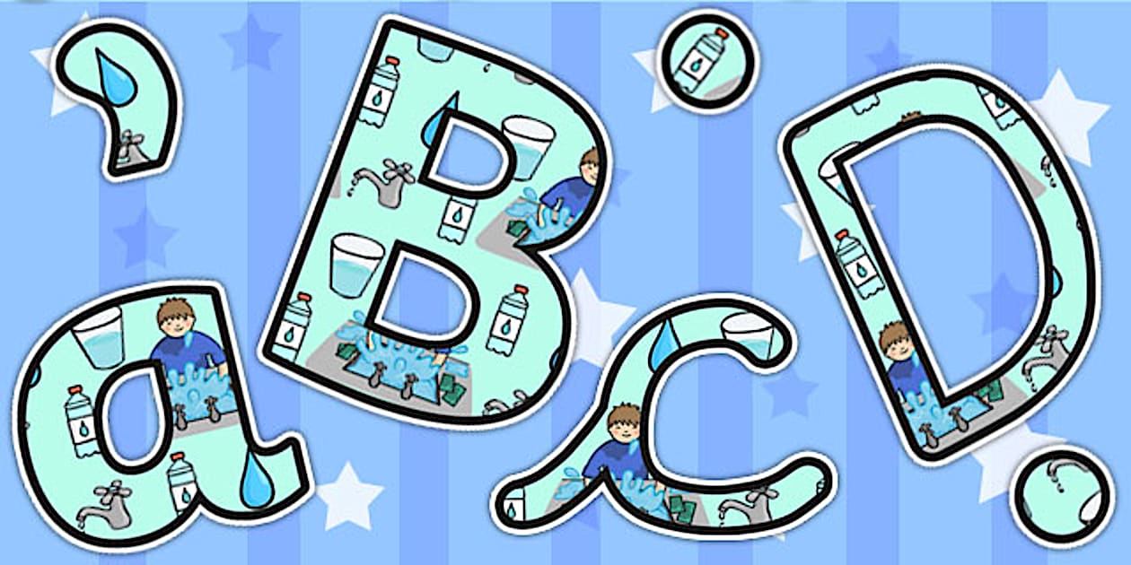 👉 Water Area Themed Display Lettering - Twinkl