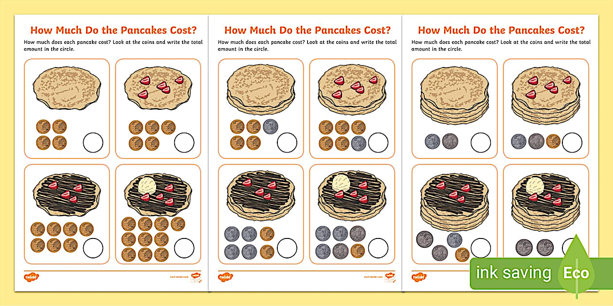 *Singapore how Much Do the Pancakes Cost? Worksheets*