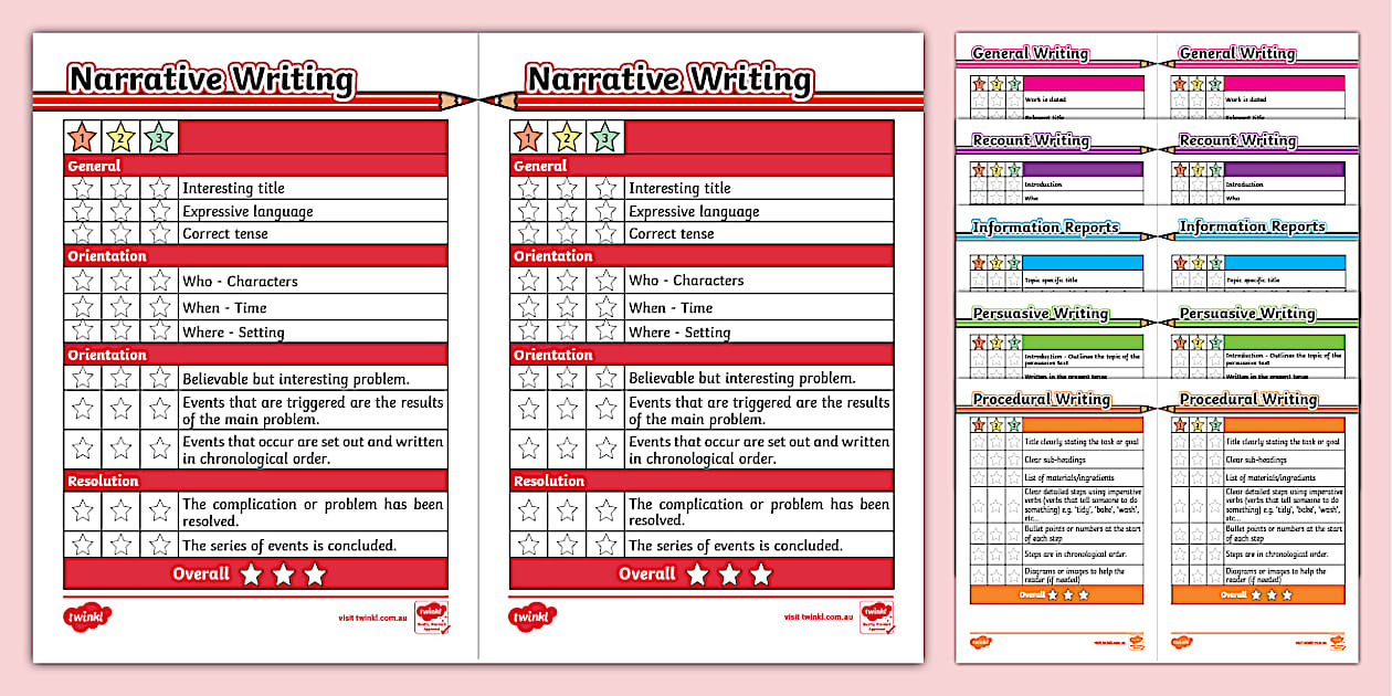 Writing Tick-and-Stick Marking Checklist | Twinkl - Twinkl