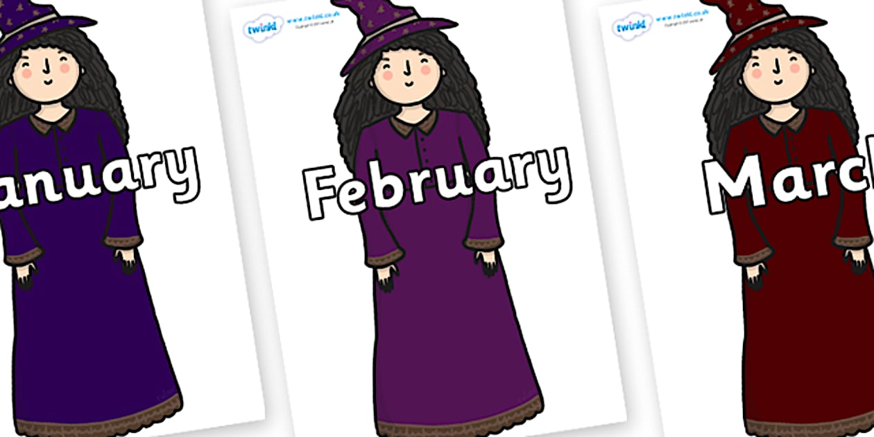 Months of the Year on Witch (teacher made) - Twinkl