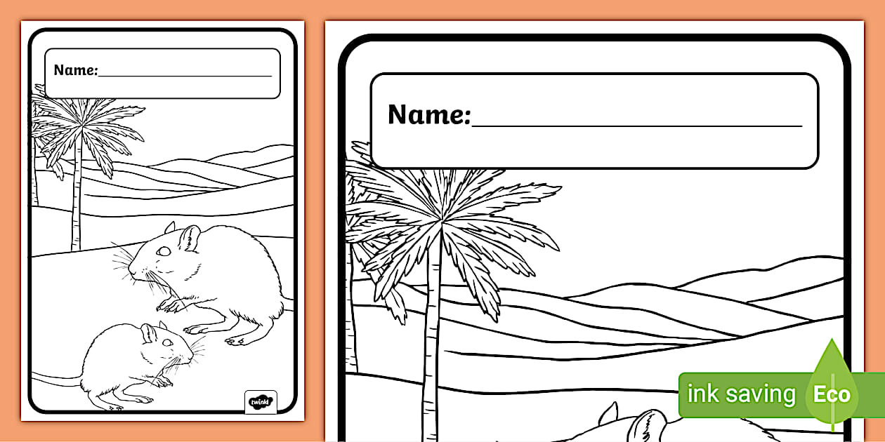 Gerbil Colouring Book Cover (teacher made) - Twinkl