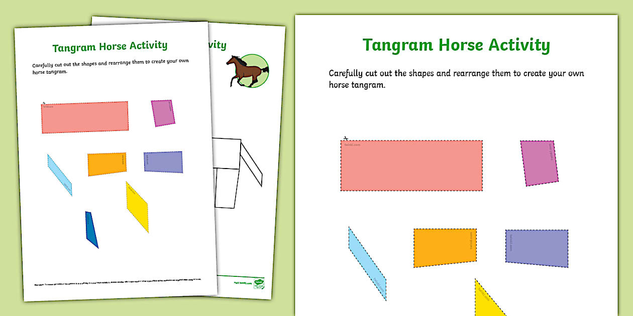 👉 Horse Tangram Puzzle Activity (teacher made) - Twinkl