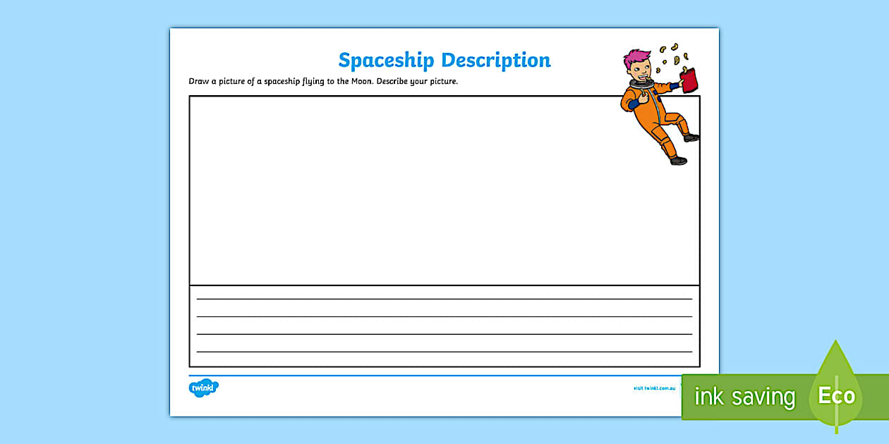 TAS Spaceship Description Worksheet (teacher made) - Twinkl