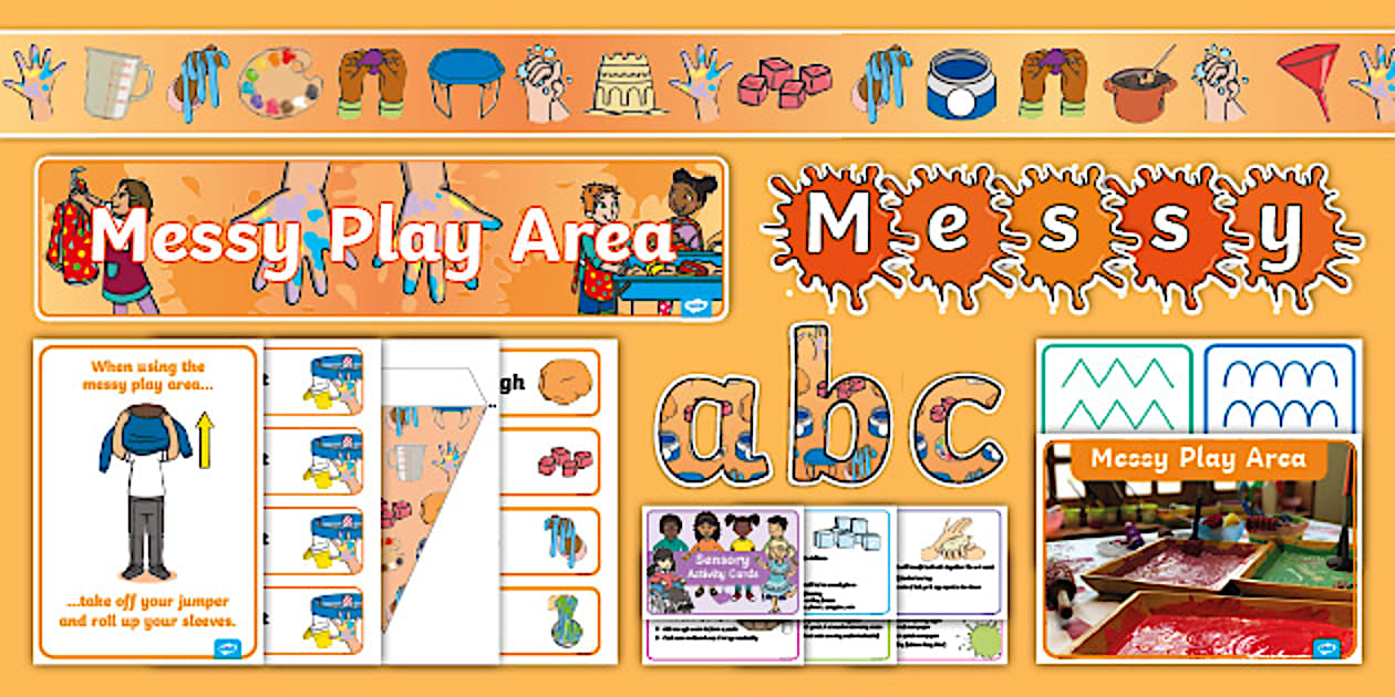 EYFS Messy Play Area Classroom Set Up Pack (professor feito)
