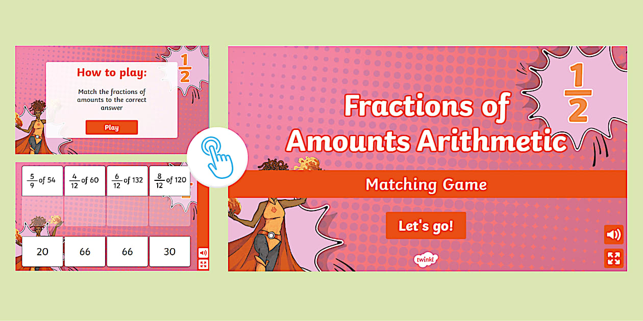 👉 Matching Fractions of Amounts Game | KS2 | Twinkl | Maths