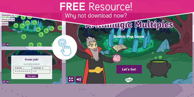FREE! - Arithmagic Multiples Bubble Pop Maths Game
