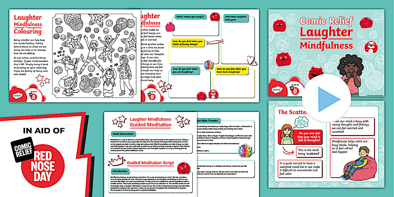 FREE! - Comic Relief Laughter Mindfulness Resource Pack 5-7