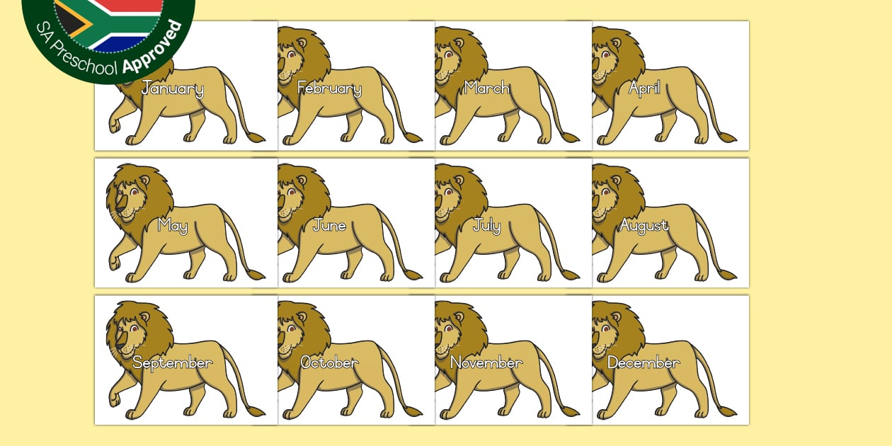 Lion-Themed Birthday Chart Display Posters (teacher made)