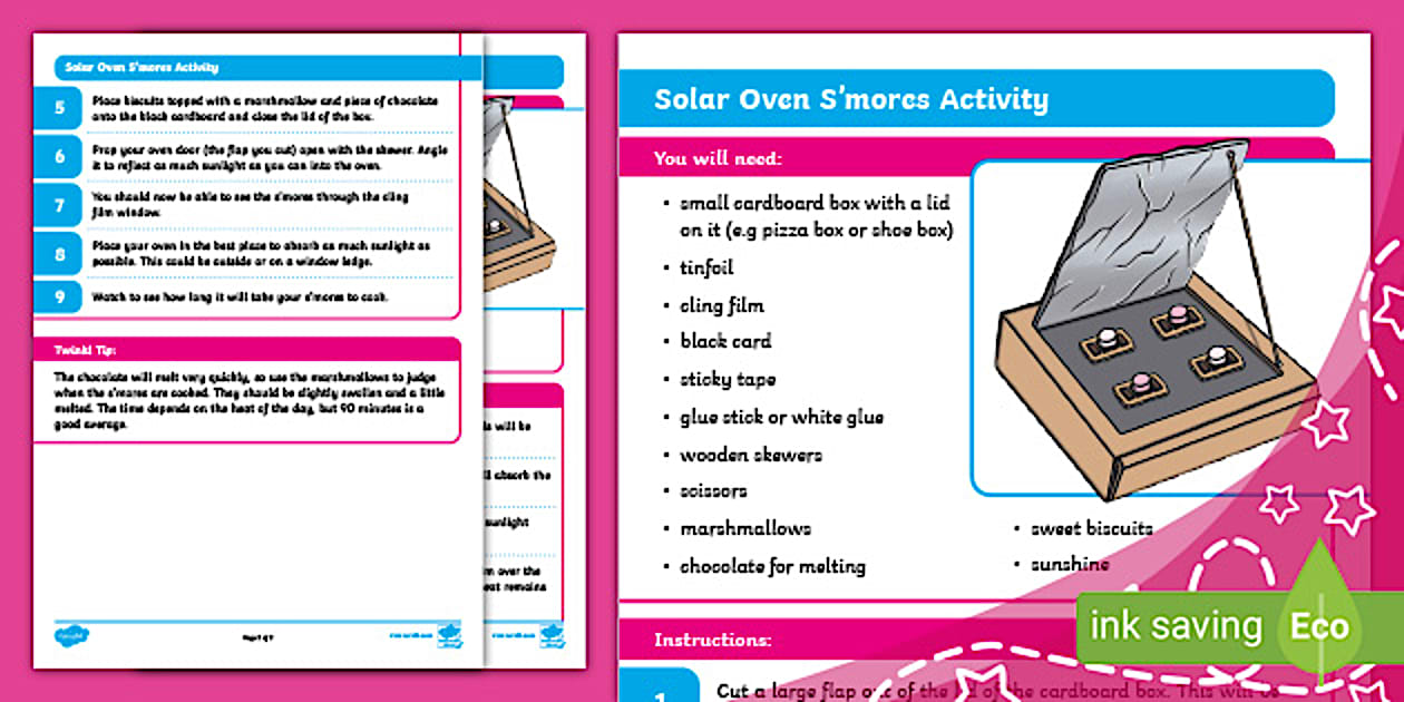Science Crafts: Solar Oven S'mores Activity (teacher made)