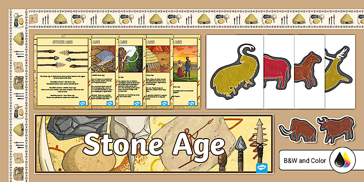 Stone Age Border Pack for 6th-8th Grade | Twinkl USA