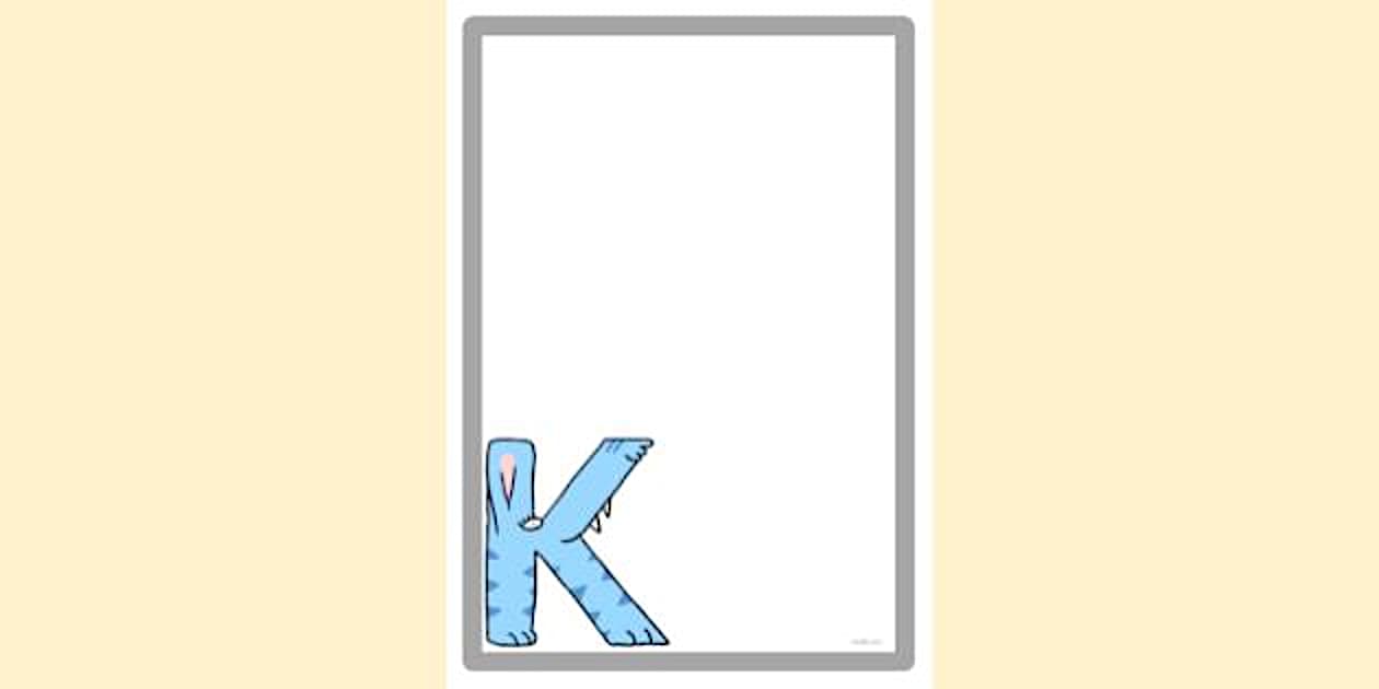 Simple Blank Page Border of K Border | Page Borders | Twinkl