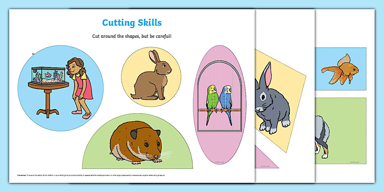 Pets Cutting Skills Activity (teacher made) - Twinkl