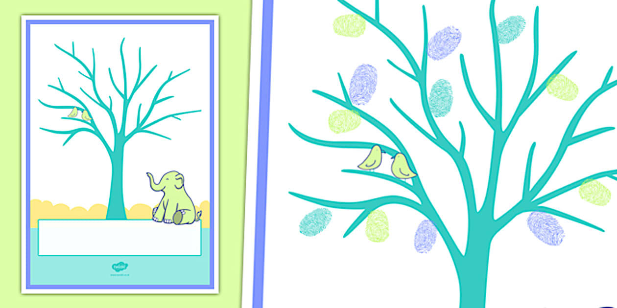 Baby Fingerprint Tree A4 Display Poster - Twinkl