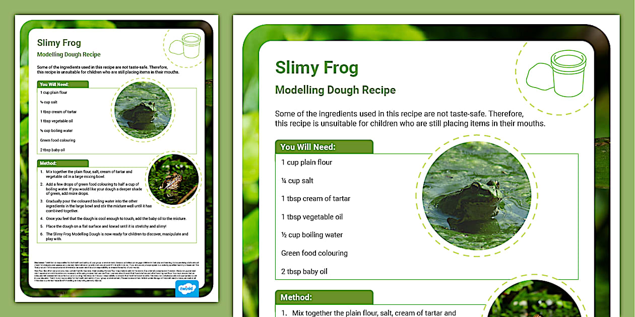 Slimy Frog Modelling Dough Recipe (teacher made) - Twinkl