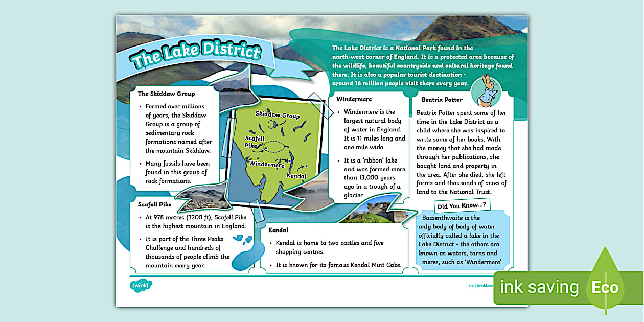 Lake District KS2 Fact File - Geography - UK (teacher made)