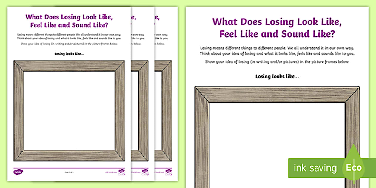 What Does Losing Look Like, Feel Like, Sound Like? Worksheet